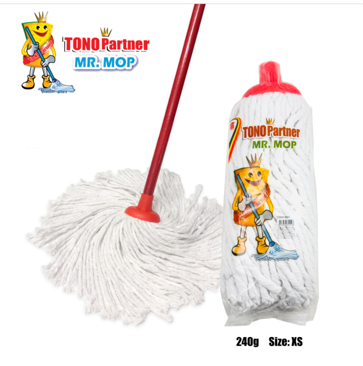 Mr Mop XS Size Cotton Flooring White Mop Lantai Putih Classic Mop Set ...