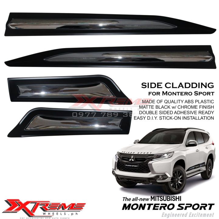 Montero Sport 2016-2024 side cladding door moulding 2 tone black chrome ...