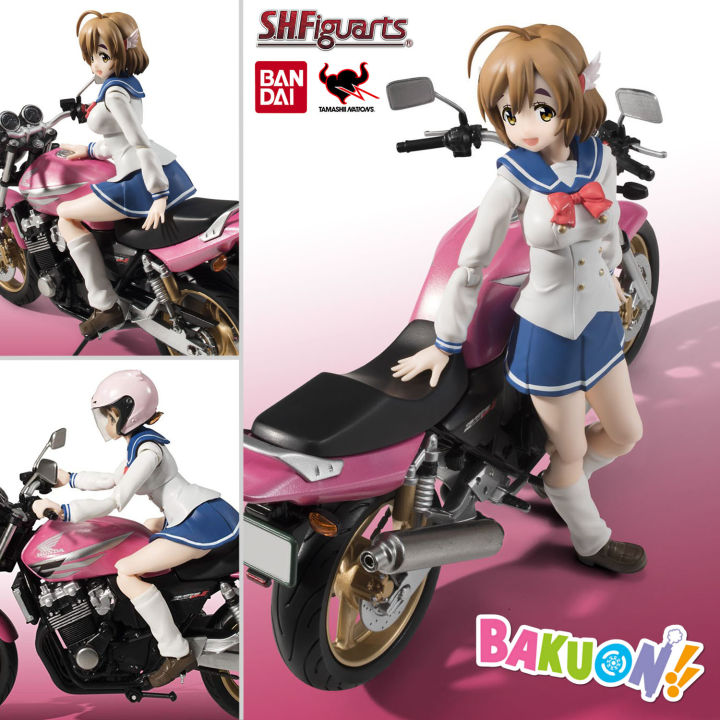 Model โมเดล ของแท้ 100% Bandai S.H.Figuarts จาก Bakuon ซิ่งมั๊ยเพ่ Hane Sakura ซากุระ ฮานะ + รถ ...