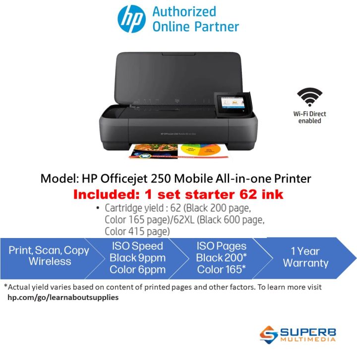 HP OfficeJet 250 Mobile All-in-One Printer(T&G RM80) | Lazada