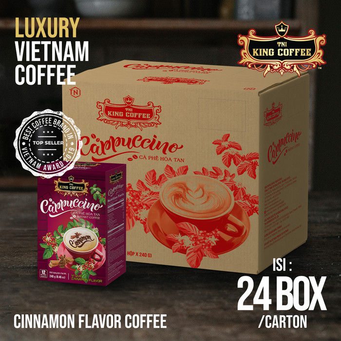 KING COFFEE Cappuccino Cinnamon Flavor isi 24 Box Kopi Instant Vietnam ...
