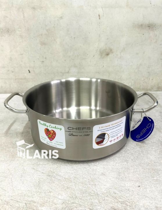 Bima Chefs Casserole 24cm atau 4,5 Liter Panci Stainless Tebal - Tanpa ...