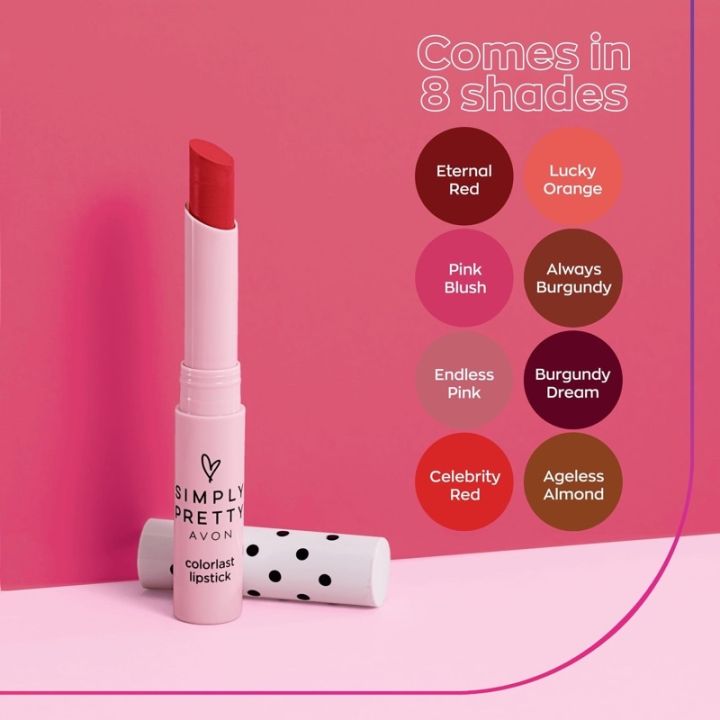 Avon Make Up ~ COLORLAST LIPSTICK Simply Pretty long lasting lipstick ...