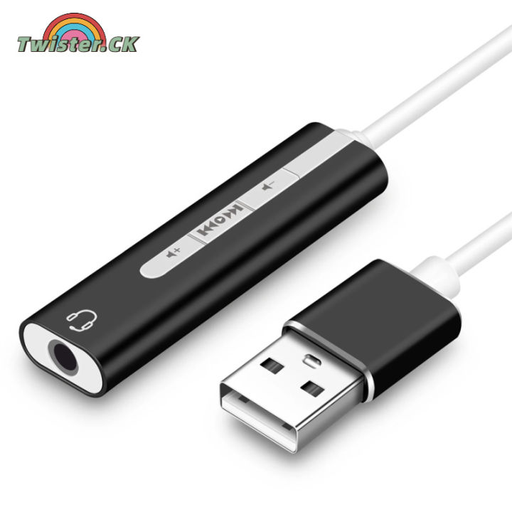 USB External Sound Card Adapter 3.5MM Audio Jack Adapter USB Aux Stereo ...