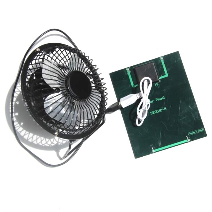 2W 6V solar panel fan 4-inch solar fan can charge mobile phone power ...