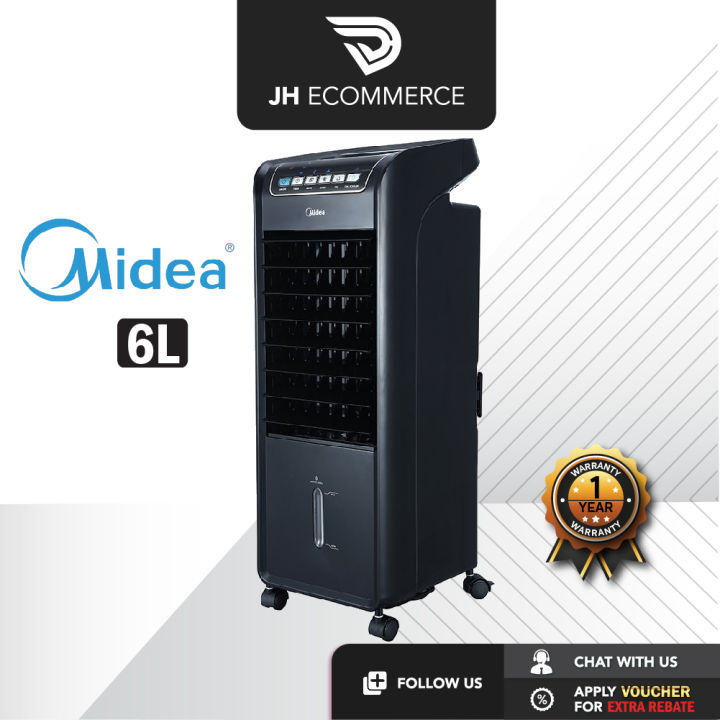 Midea 6.0L Air Cooler With Remote Control MAC-106A-BK | 3 Speed Levels ...