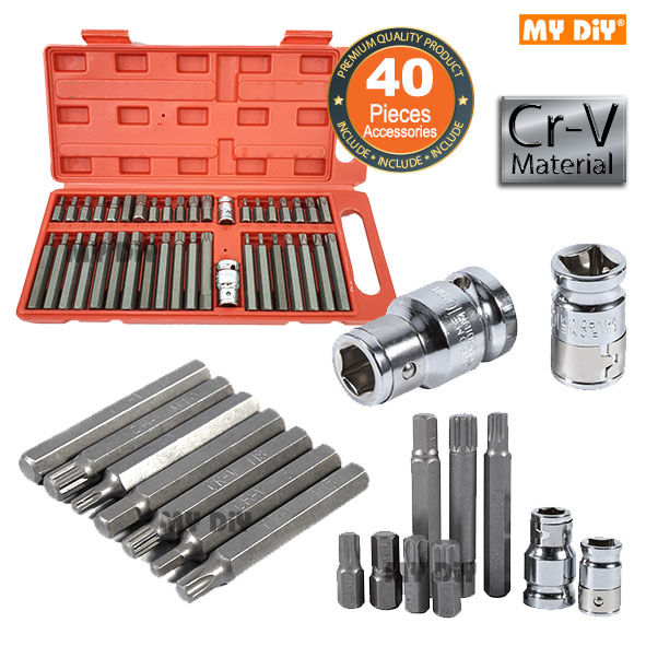 MYDIYSDNBHD - 40PCS STAR WRENCH SET CRV / 40PCS HEX TORX STAR SPLINE ...