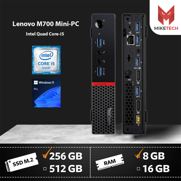 Lenovo PC Core-i5 Mini Windows 11 Pro OS 8GB System Memory 256GB SSD ...