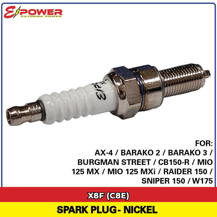 E-Power X8F (NGK C8E) Spark Plug BARAKO / BURGMAN / RAIDER 150 / SNIPER 150 | Lazada PH