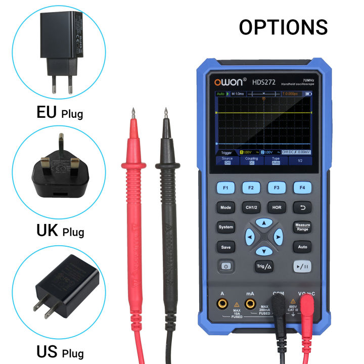 OWON 2-in-1 Handheld Oscilloscope Multimeter 2 Channels Lab ...
