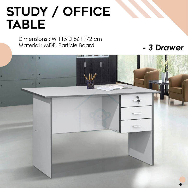 OFFICE TABLE/ STUDY DESK WITH 3 DRAWER/OFFICE DESK/STUDY TABLE/WRITING ...