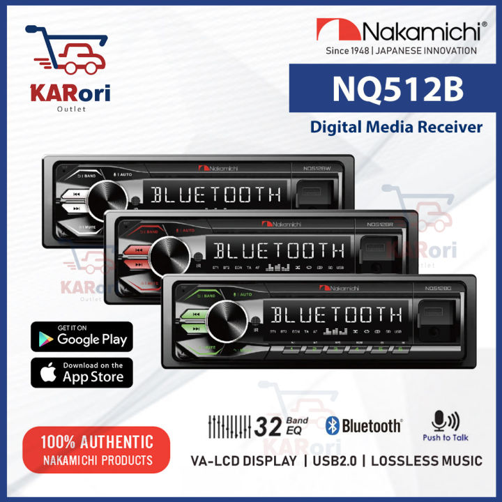 NAKAMICHI NQ512B SINGLE DIN PLAYER - USB, AM/FM, RADIO, BLUETOOTH, AUX ...