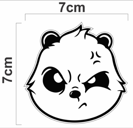 cutting kepala panda galak, cutting sticker panda hitam putih | Lazada ...