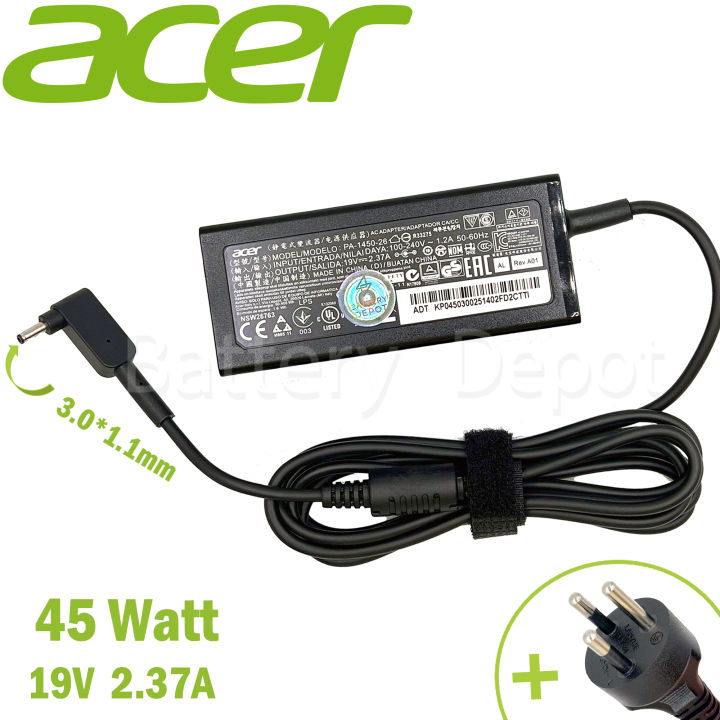 Acer Adapter ของแท้ 19V/2.37A 45W หัวขนาด 3.0*1.1mm สายชาร์จ Acer ...