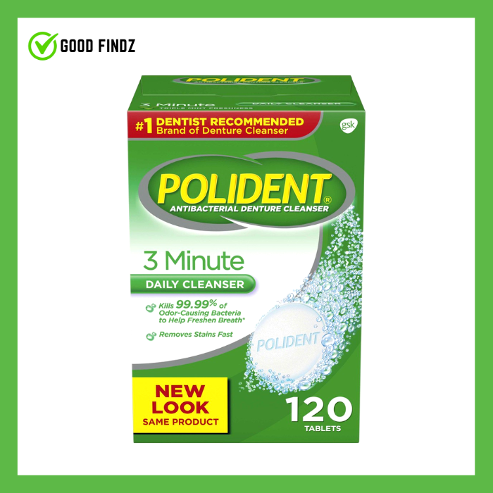 Polident 3-Minute Anti-Bacterial Denture Cleanser, 120 Tablets ...