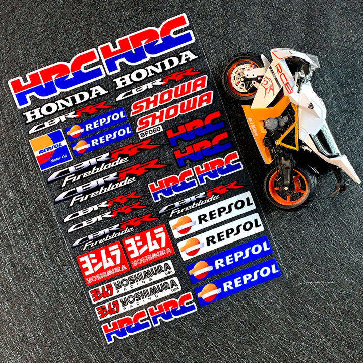 HRC Reflective Sticker Helmet Decal for Honda Motorcycle CBR Body ...