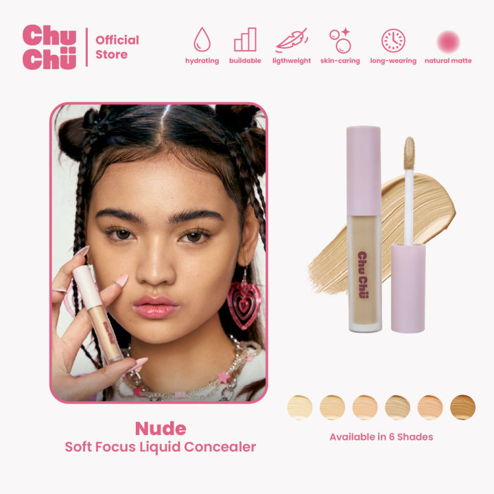 Chu Chu Beauty Soft Focus Liquid Concealer In Nude [cover + conceal] | Lazada PH