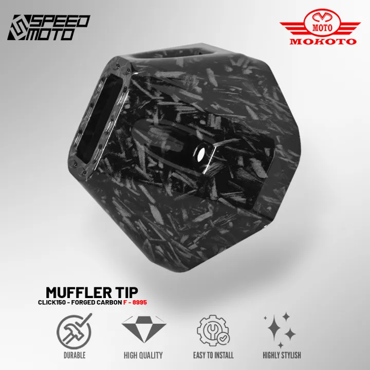 MOKOTO CLICK V3 CLICK V2 MUFFLER TIP COVER CARBON / FORGED EXHAUST TIP ...