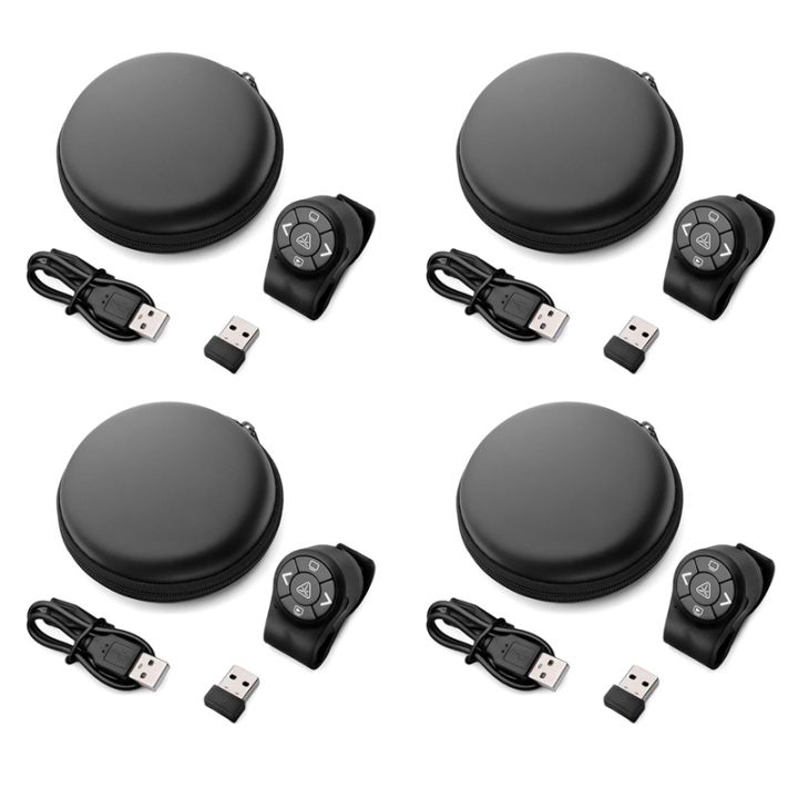 -4X Wireless Presenter RF 2.4G Finger Ring Remote PowerPoint PPT Slides ...