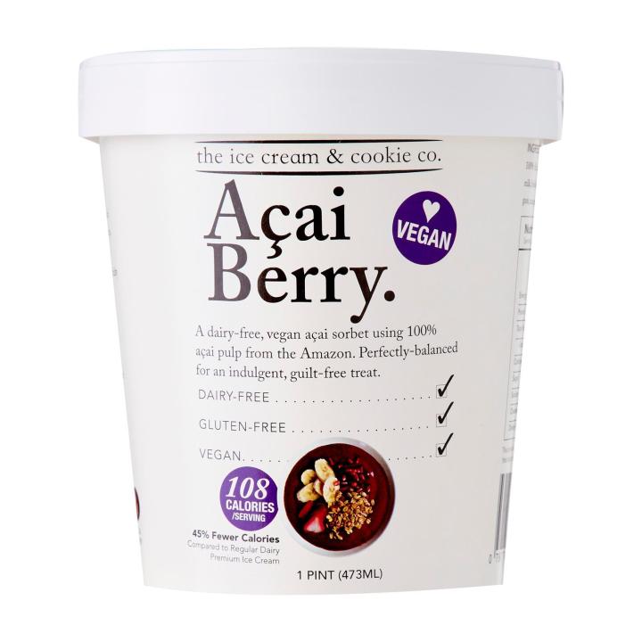 The Ice Cream & Cookie Co. Vegan Acai Berry Sorbet Pint - Frozen ...