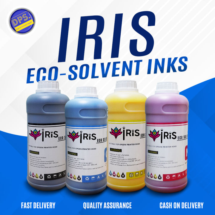 DPS IRIS Eco Solvent Ink CMYK 1 Liter for DX5/DX7/DX11/XP600 Inkjet ...