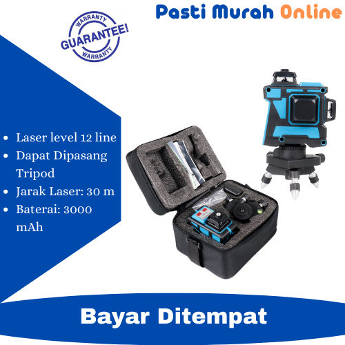 Laser Level 12 Lines/3D-Mesin Pengukur Rata Laser 12 Garis Putaran ...
