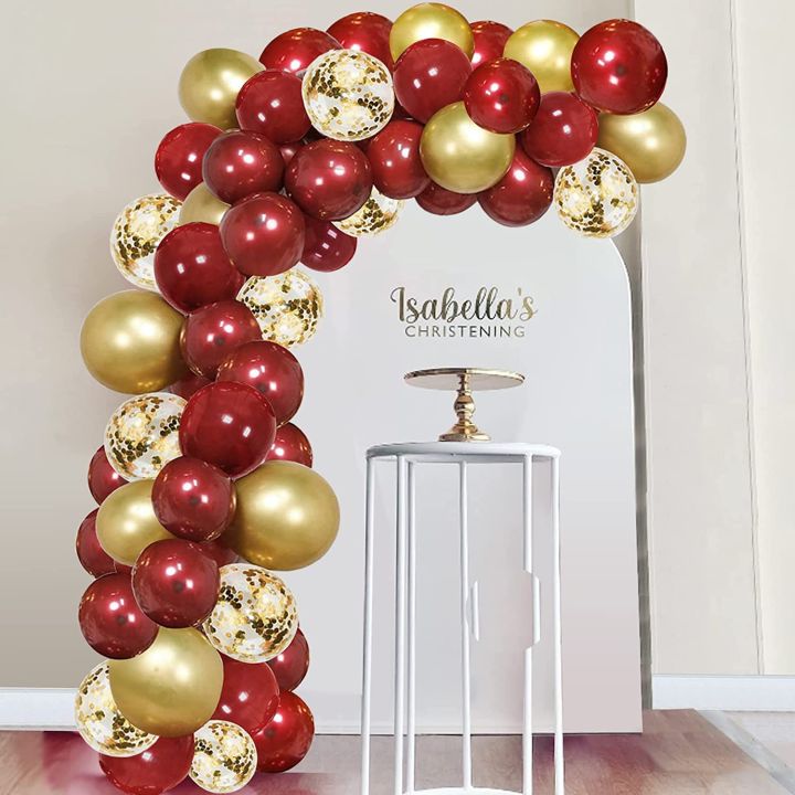 70pcs 10 Inch Red Balloon Garland Kit - Red and Gold Balloons and ...