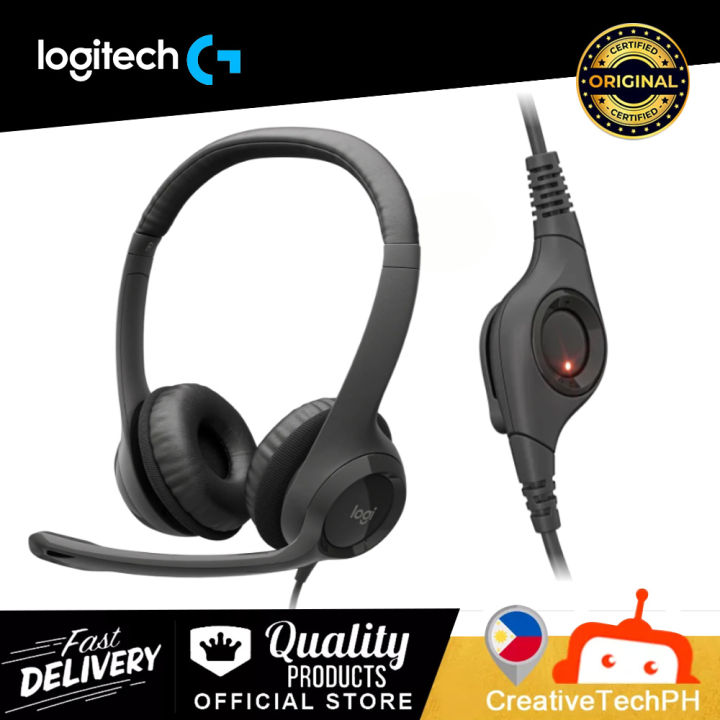 Logitech H390 Rotating Noise Canceling Mic, Digital Stereo Sound, Wired On Ear USB Headset ...