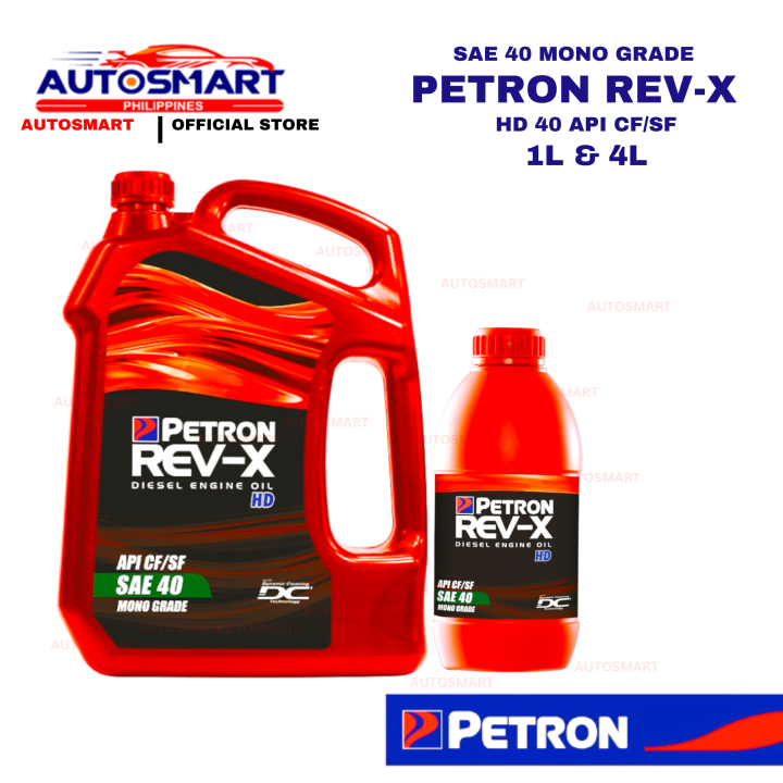 Petron Rev-X HD 40 Diesel Engine Oil MONO GRADE(1 Liter) & (4 LITERS ...
