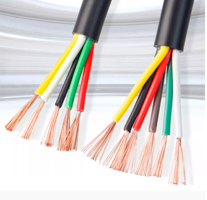 Pure Copper RVV Control Cable 4 Cores 6 Cores 8 Cores 0.12mm² Table ...