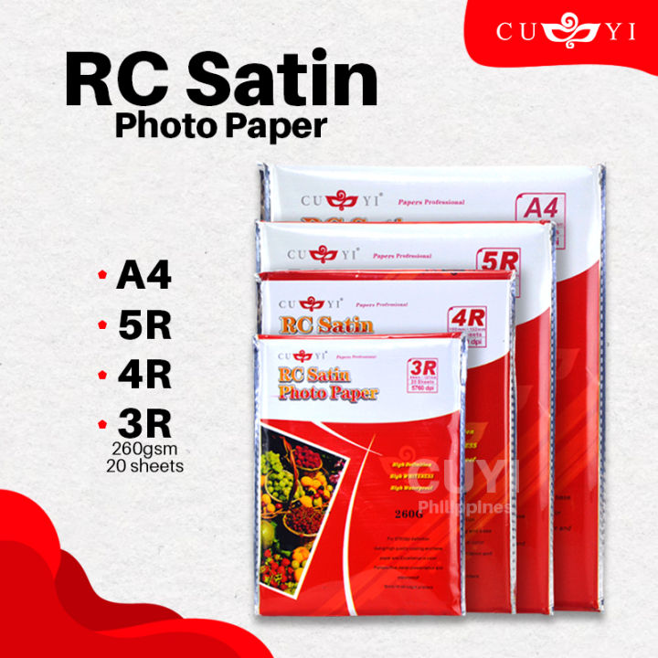 CUYI RC Rough Satin Photo Paper 260GSM A4 // 5R // 4R // 3R size (20 ...