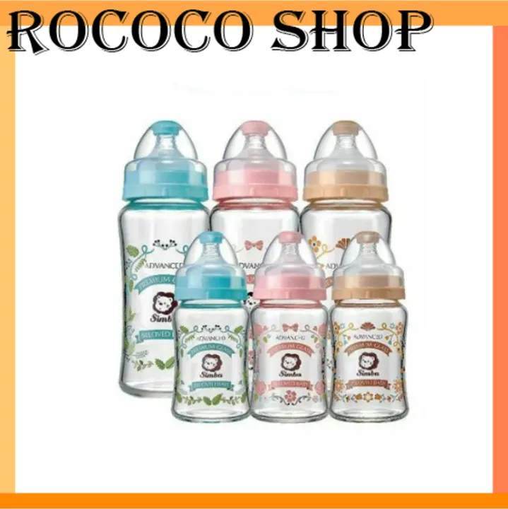 【Ready Stock】Taiwan Simba Crystal Romance Wide Neck Glass Bottle 180ml ...