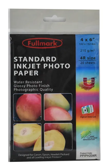 Fullmark 4R Passport Photo Paper Inkjet Print Standard Glossy 210g - 20 ...