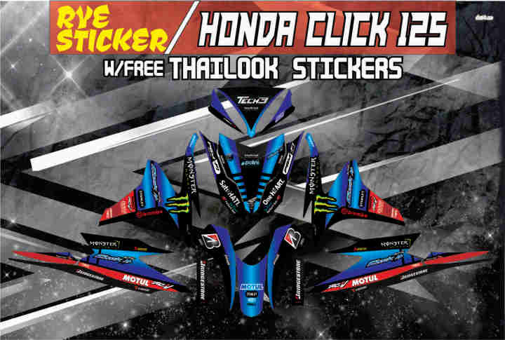 Decals, Sticker, Motorcycle Decals for Honda click 125 and 150 ,V2, 015 ...