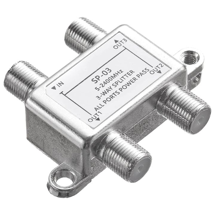 (HMZC) 3 Way Coaxial Cable Splitter,5-2400MHz,Wroks with CATV,STB Box ...