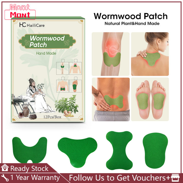 12pcs Wormwood Knee Stickers Self-heating Patch Moxibustion Lumbar ...