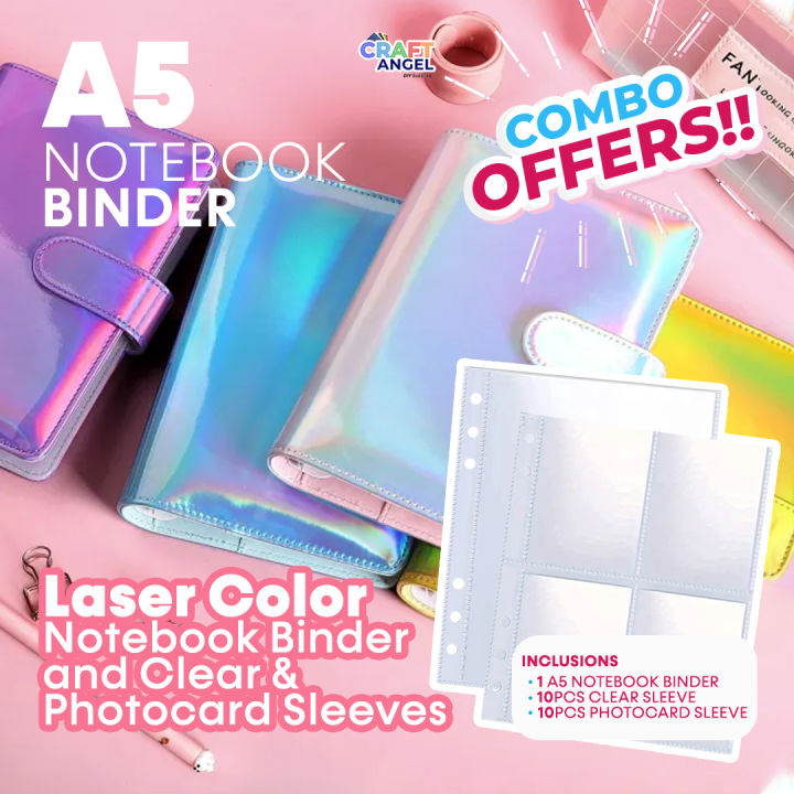 Notebook Binder Cover School Supplies A5 Binding Cover Holographic ...