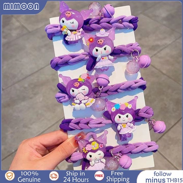 การ์ตูน Kuromi ถักผมแหวนเด็กหางม้าสูงยางรัดสาวหวานอุปกรณ์เสริมผม MIMOON | Lazada.co.th