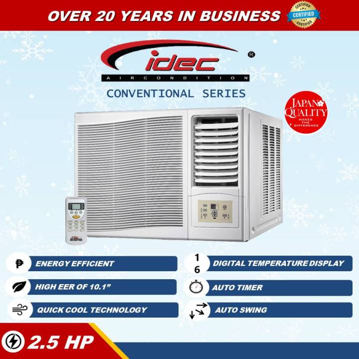IDEC 2.5 HP Window Type Non-Inverter Aircon Series Airconditioner with ...
