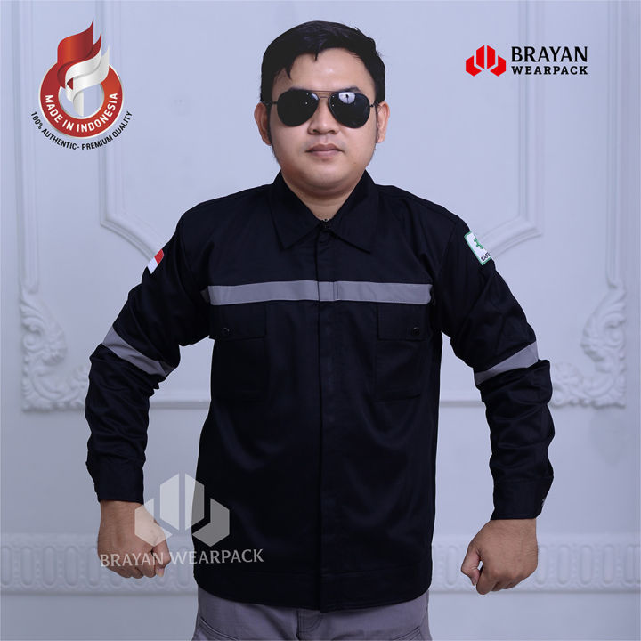 WEARPACK SAFETY BAJU KERJA PROYEK PDL WARNA HITAM POLOS | Lazada Indonesia