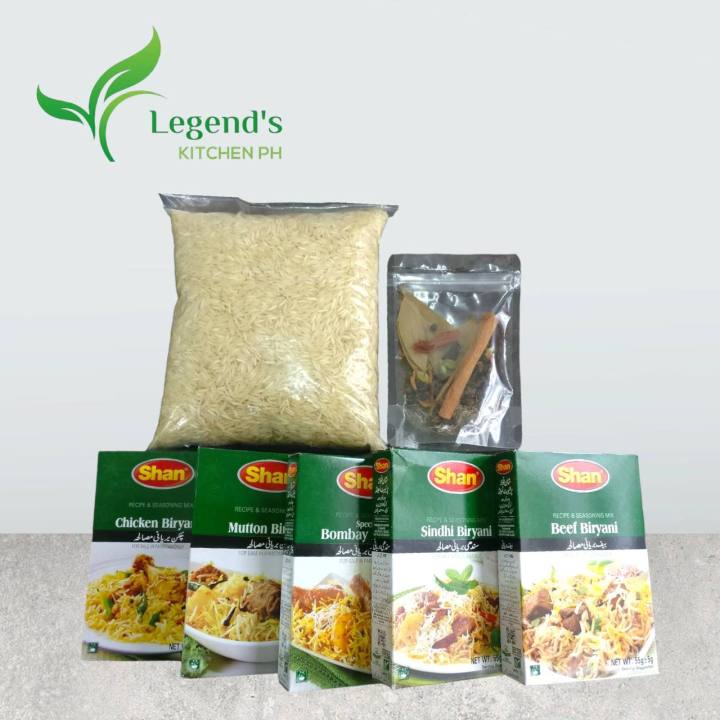 Indian Biryani Rice Sets| 1kg Basmati Rice + Whole Spices + Shan Masala ...