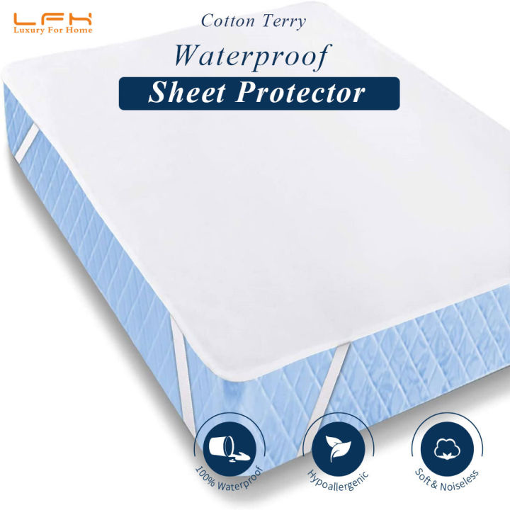 Waterproof Bed Sheet Cotton Terry Cloth Mattress Pad Cover With Band ...