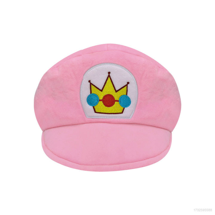 XP Super Mario Bros Princess Peach Plush Hat Cosplay Pink Cap Warm ...