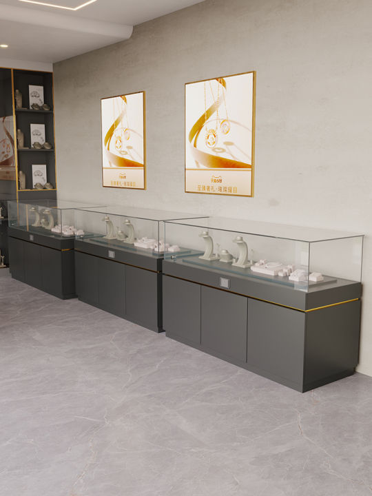 Shopping mall jewelry glass counter jewelry display cabinet museum ...