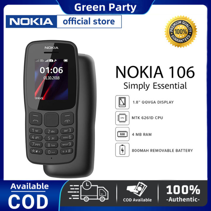 【100% original authentic】Nokia 106 | 800 mAh keypad cellphone original ...