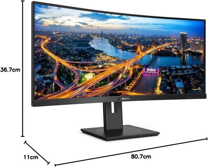 Philips PHI-346B1C Curved UltraWide LCD Monitor with USB-C, 31.5 ...