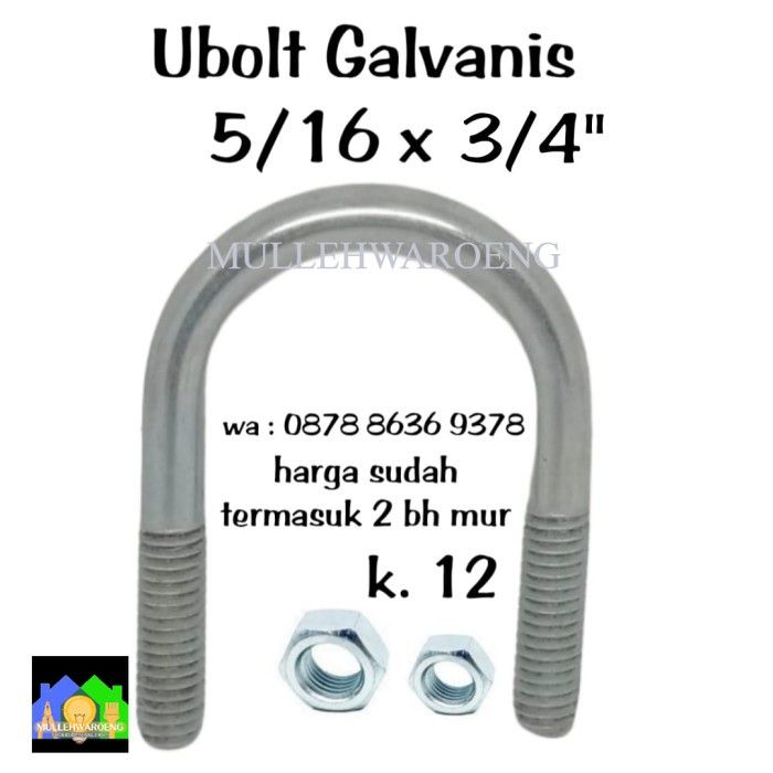 UBOLT 3/4" / KLEM PIPA 3/4" / KLEM U 3/4" / UBOLT GALVANIS | Lazada Indonesia
