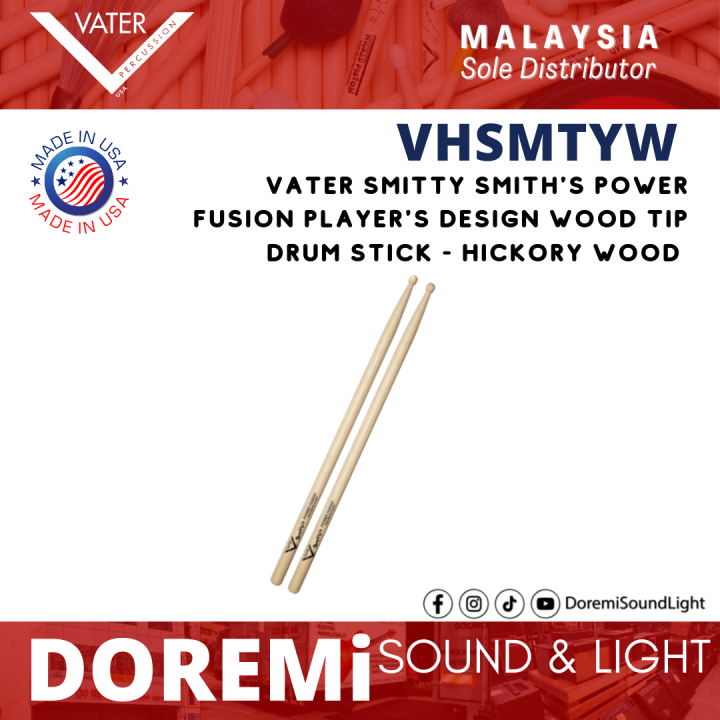 Vater Smitty Smith's Power Fusion Player's Design Wood Tip Drum Stick ...
