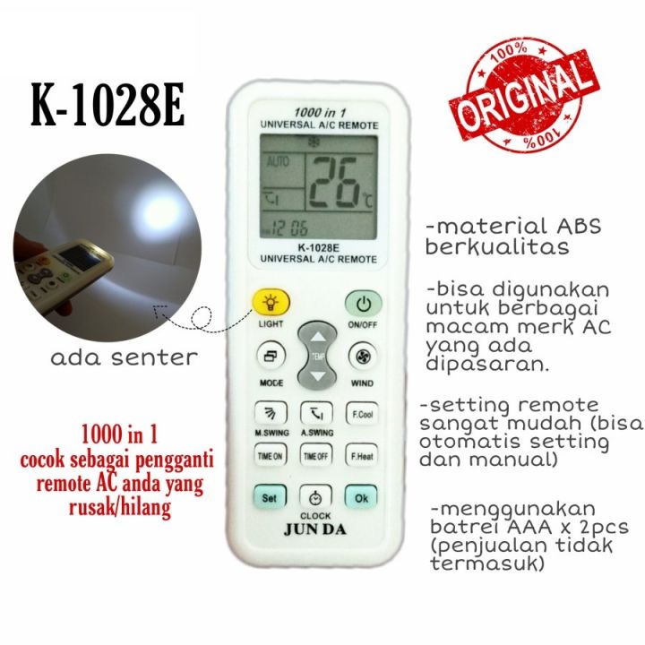 Joker Remote AC Universal Multi - Putih Free Batterai dan Bubble Wrap | Lazada Indonesia