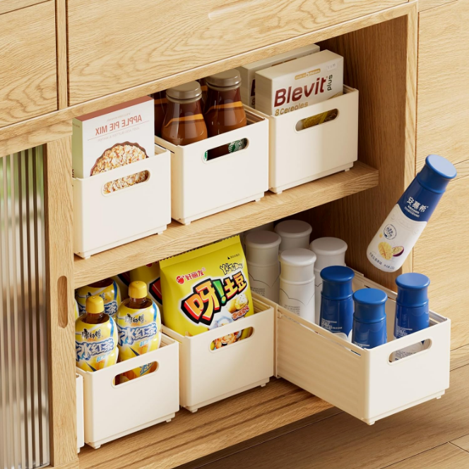 Retractable Plastic Storage Bins Foldable Stackable Desk Drawer ...